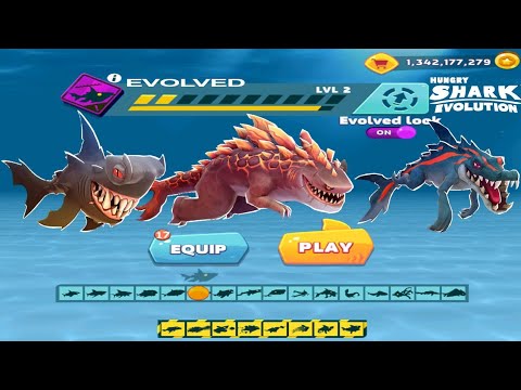 Hangry sharks Evolution(Three sharks 1 lord snappy 2 Sharks Jira 3 Robo sharks unlocked full ...