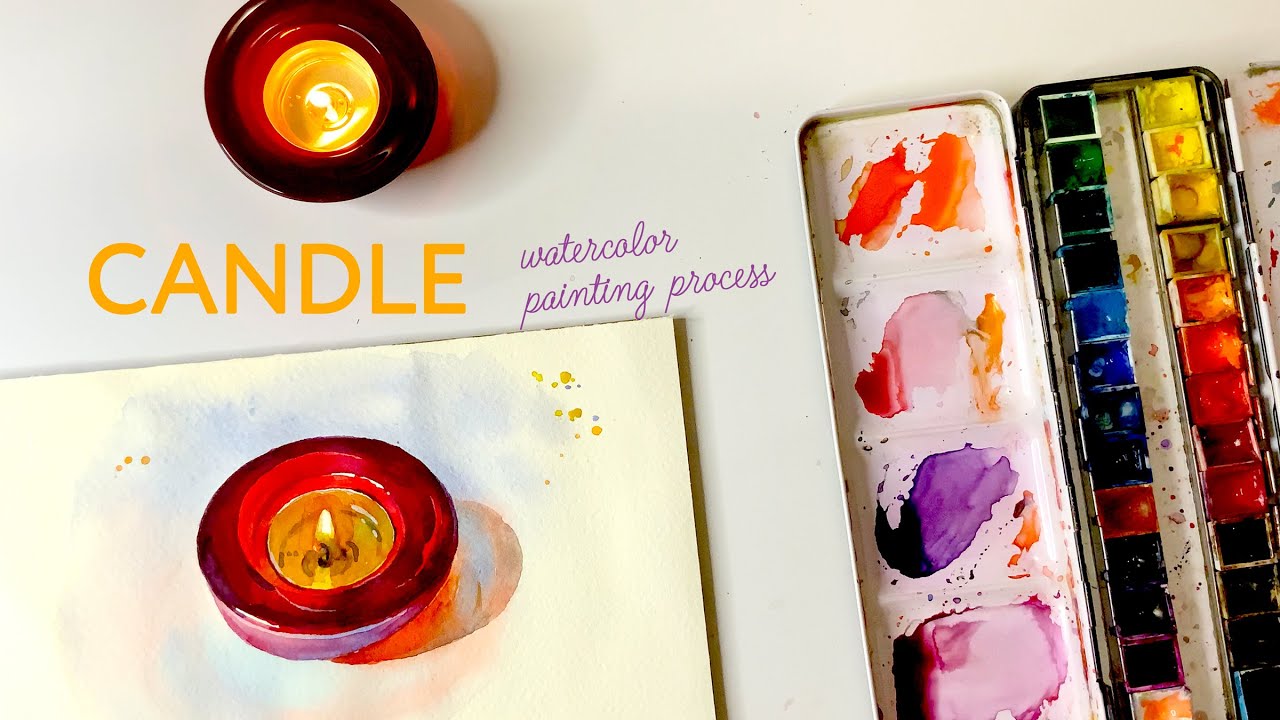 Painting A Candle With Watercolor | Speedpaint and tips - YouTube