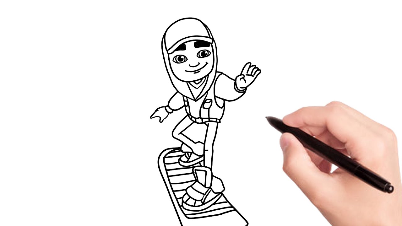 how to draw JAKE FROM SUBWAY SURFER easy step by step process # ...
