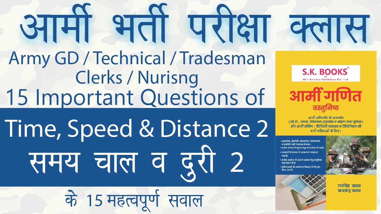 Agniveer Army Class :15 Important Questions of Time, Speed & Distance 2 ...