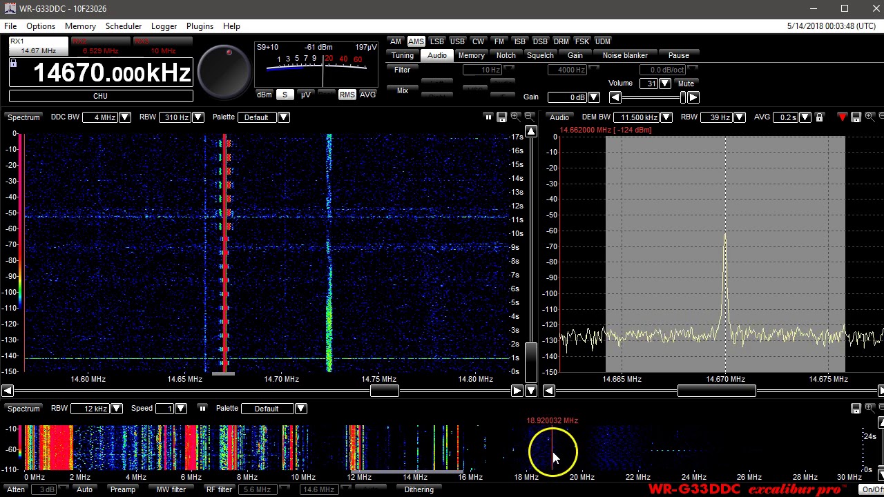 14670 KHZ AM CHU Canada Time Signal with Winradio Excalibur - YouTube