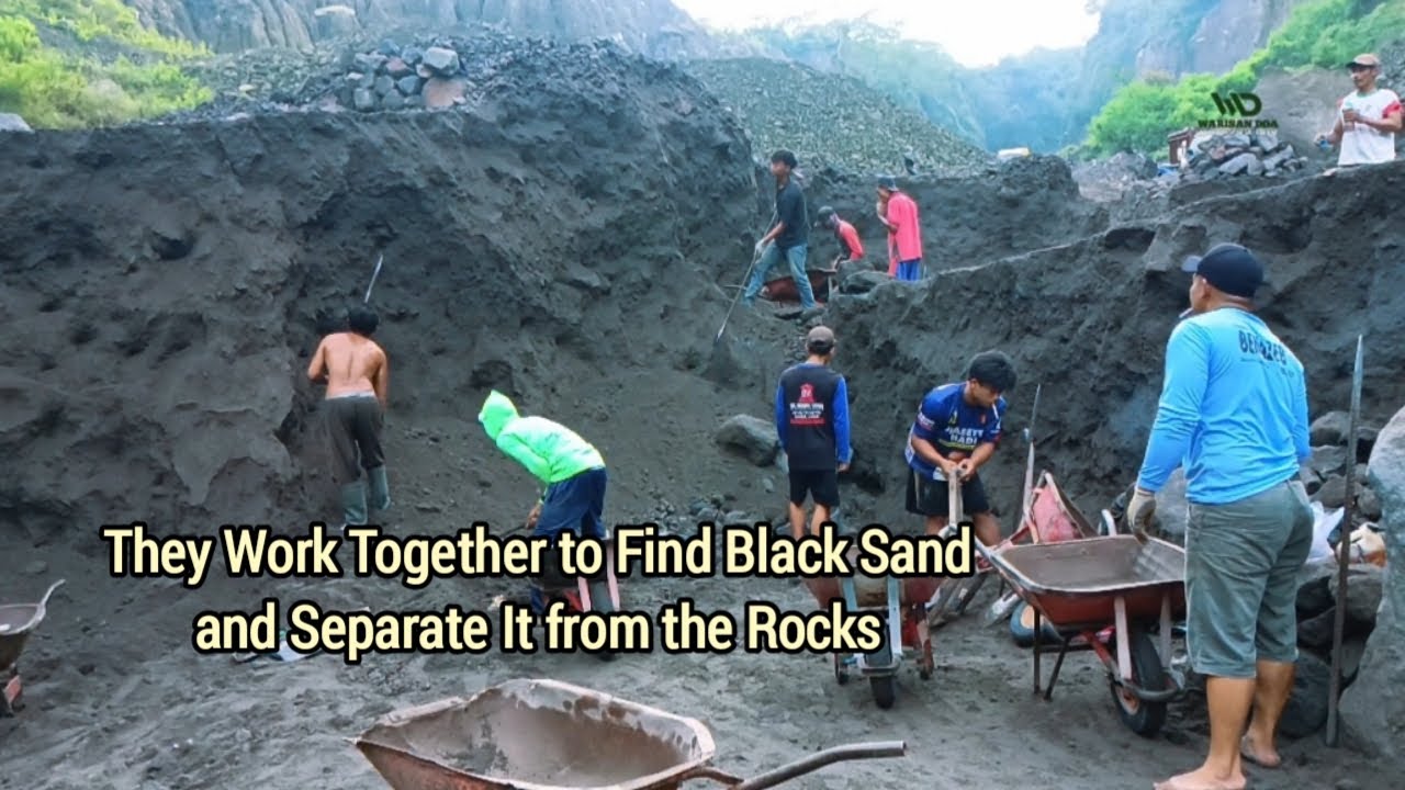 they work together to find black sand, knock it off the cliff, and ...
