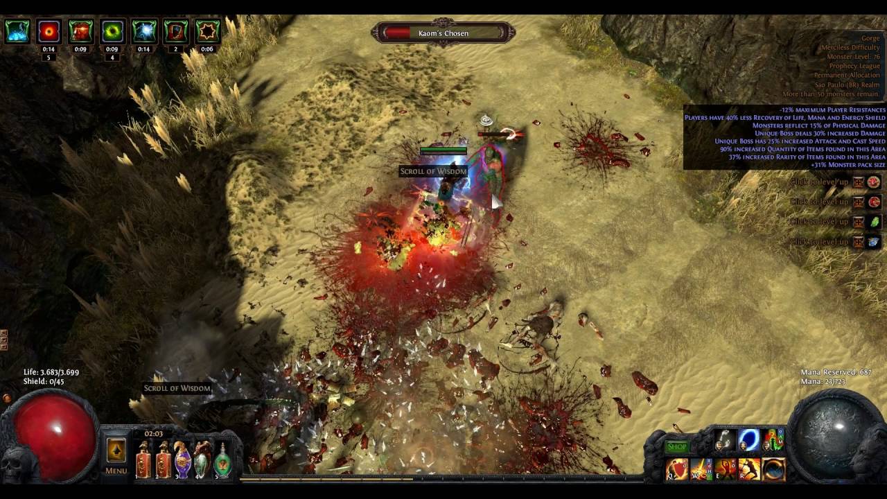 POE Bulldozer Gladiator Earthquake + Shield Charge - Gorge - YouTube