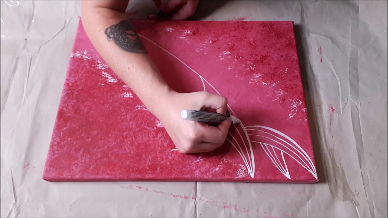 Acrylic Abstract painting Fine Lines #10 - YouTube