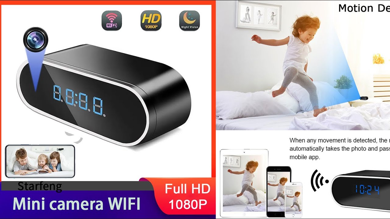 LOOKCAM Mini Camera Clock Full HD 1080P Wireless Wifi Control IR Night ...