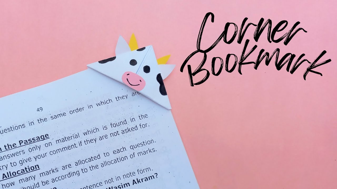 How to Make a Cute Cow Bookmark | Easy Paper Craft Tutorial for Kids ...
