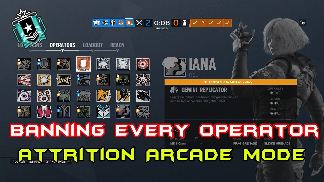Ban Every Operator in Rainbow Six Siege (Attrition Arcade Mode) | Flame ...