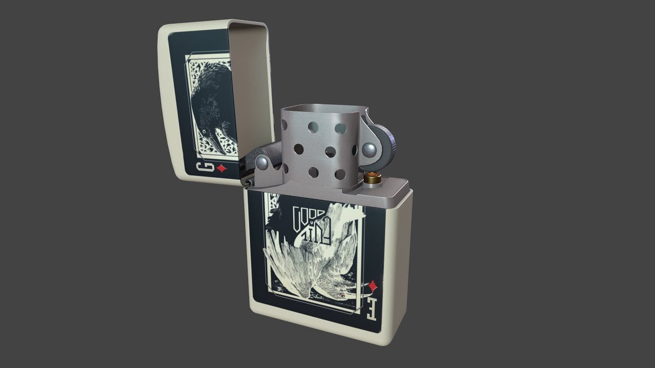 Realistic Lighter 3D Model And Texture - YouTube