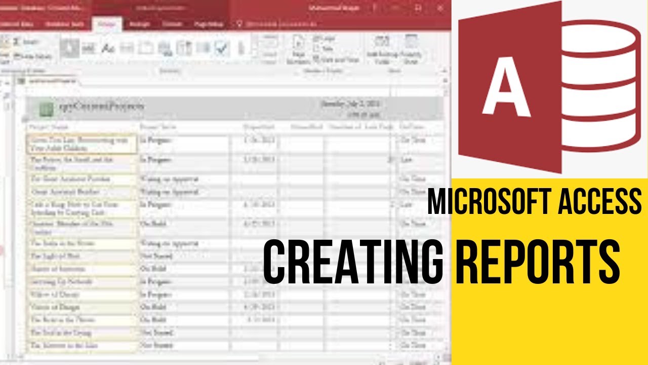 Access Creating Reports Database Reports Youtube