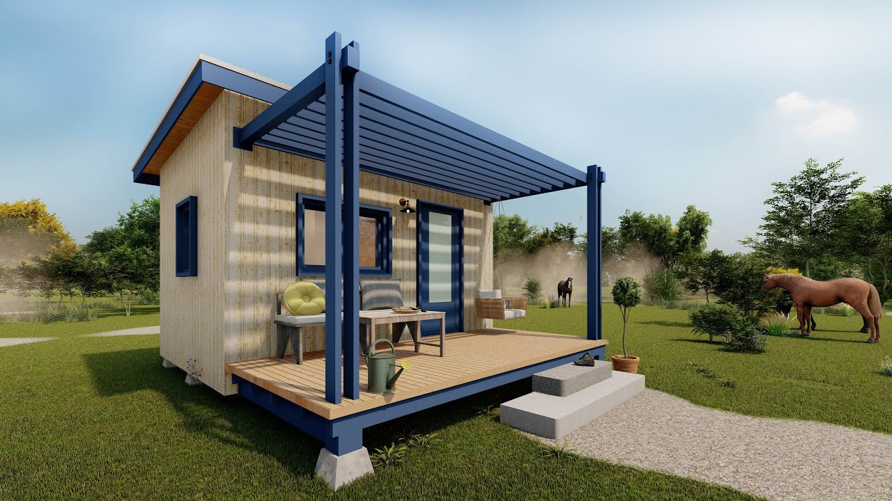 Tiny House Cabin | Small Rustic | 14m2 (150ft2) Enjoy Nature - YouTube