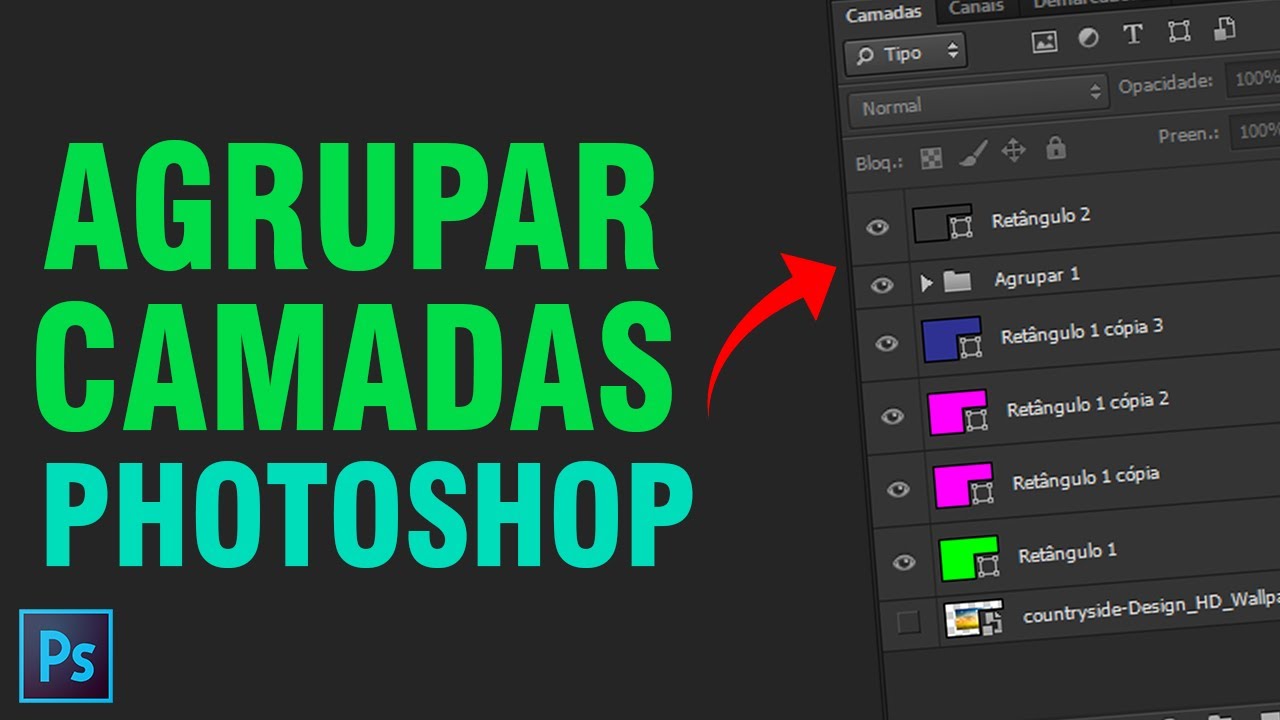Como Agrupar Camadas Photoshop Tutorial Youtube