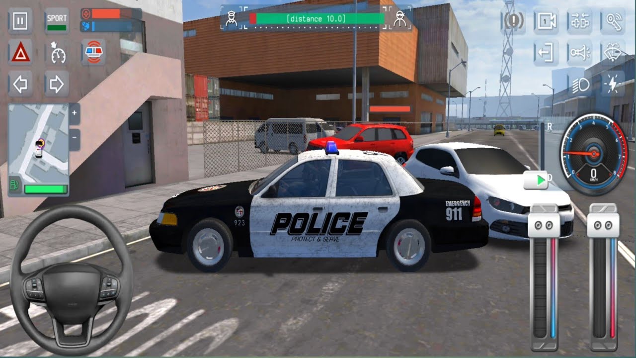 Police Simulator Chasing Criminal Car Block Gangster Car Checking ...