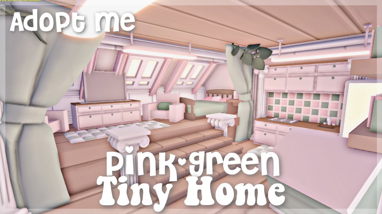 Green-Pink Tiny Home - House build - Adopt me - YouTube