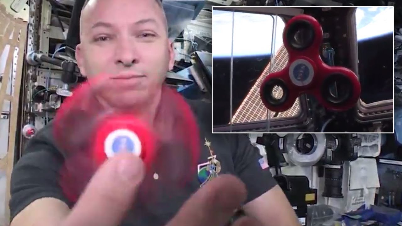 NASA Astronaut Tests How Long a Fidget Spinner Lasts in Space - YouTube