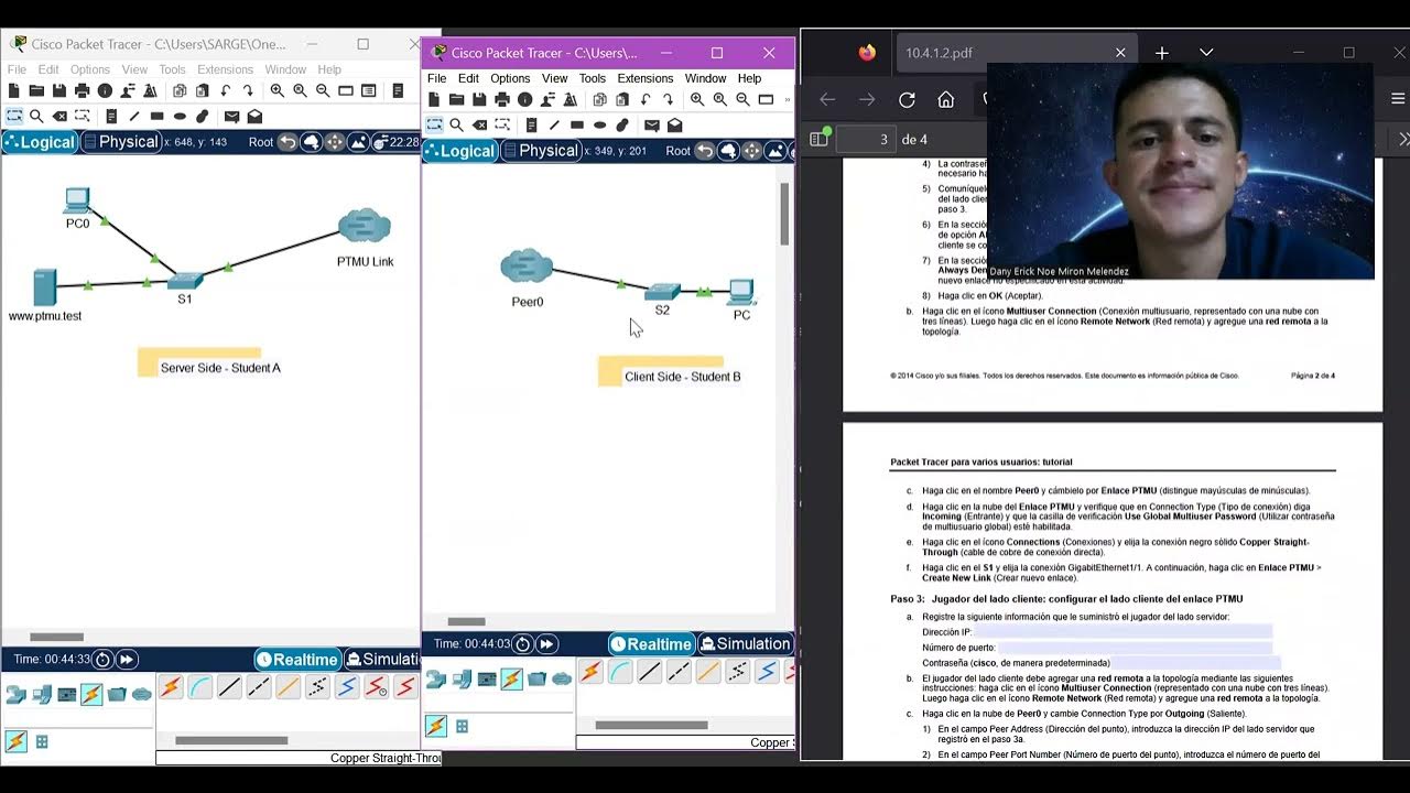 Ejer 4 Packet Tracer Multiuser Tutorial sevidor Client Side - YouTube