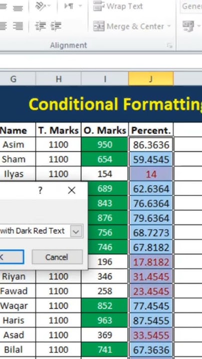 Highlight Cells Having Value Less Than 40 Conditionalformatting Excel Highlightcells Youtube
