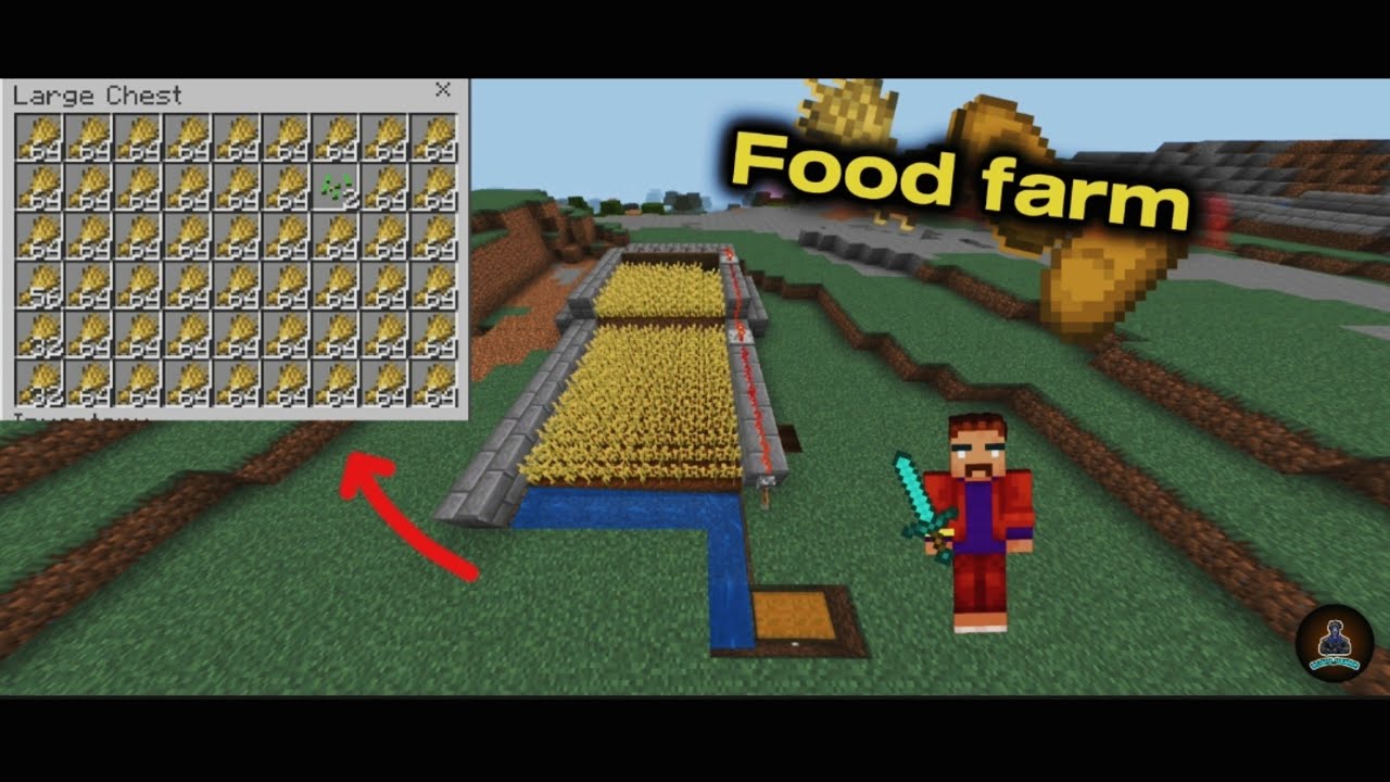 Easy mincraft food farm 🌾 |. wheat farm bedrock 1.21 ||. farm series #1 ...