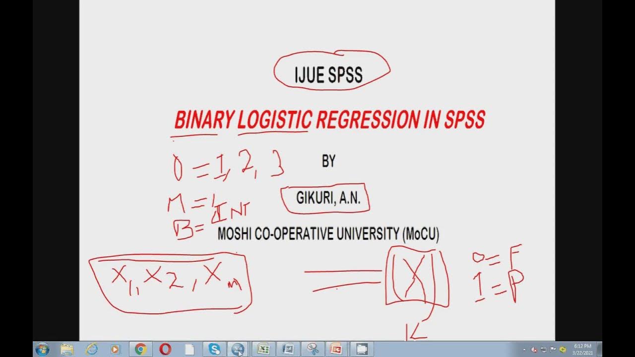 IJUE SPSS-BINARY LOGISTIC REGRESSION IN SPSS BY ANTHONY GIKURI, MOSHI CO-OPERATIVE UNIVERSITY ...