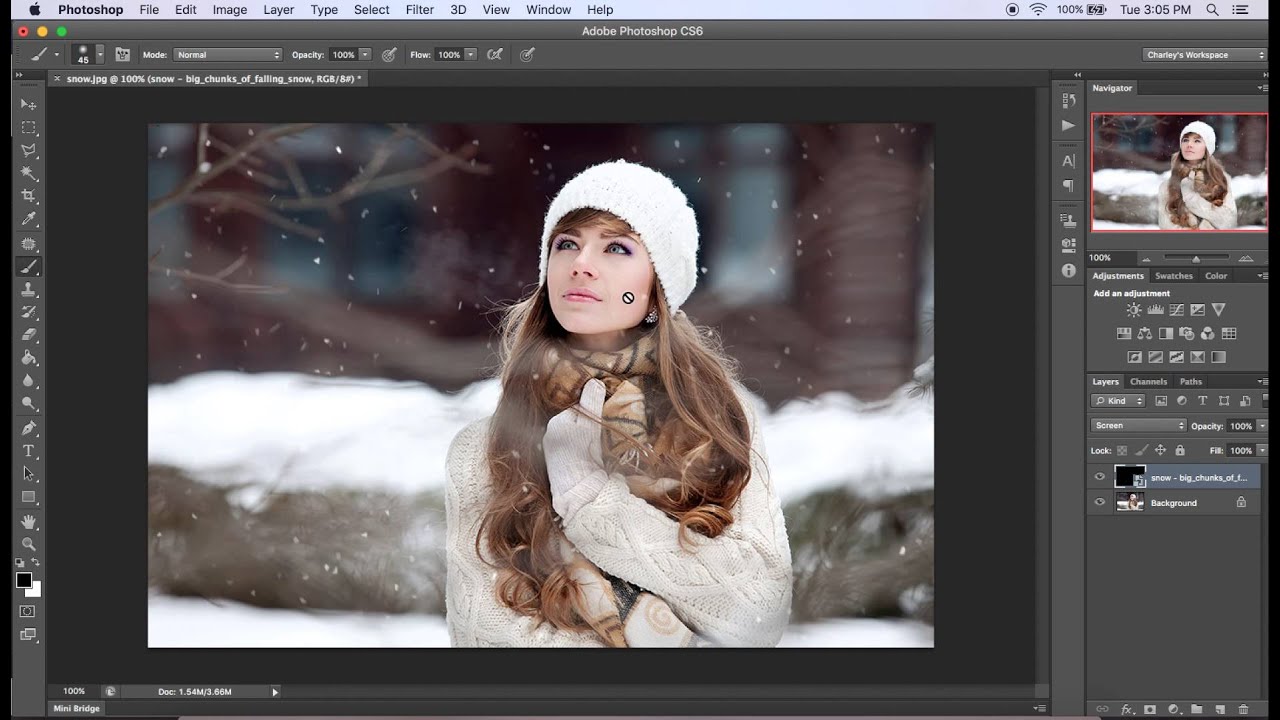 QUICK AND EASY! How to add snow to your photos using Photoshop! - YouTube