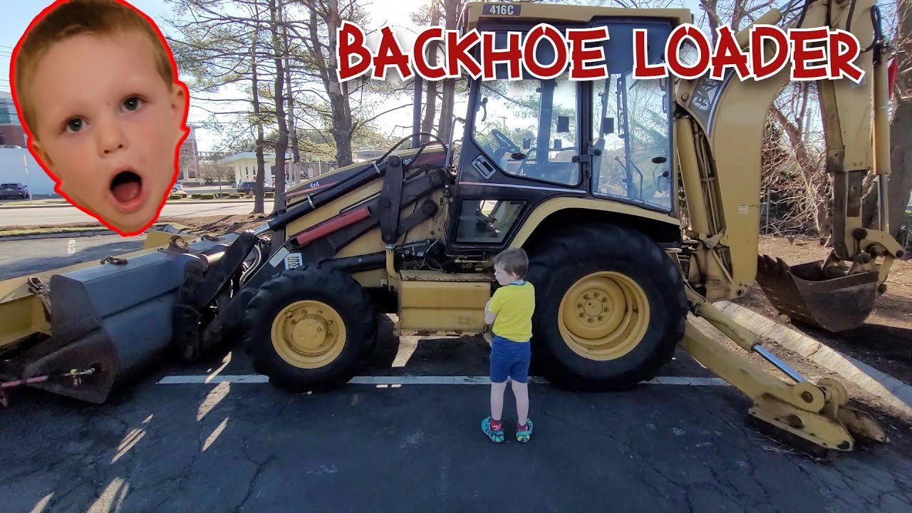 Construction Vehicles for Kids | Exploring a Backhoe Loader! - YouTube