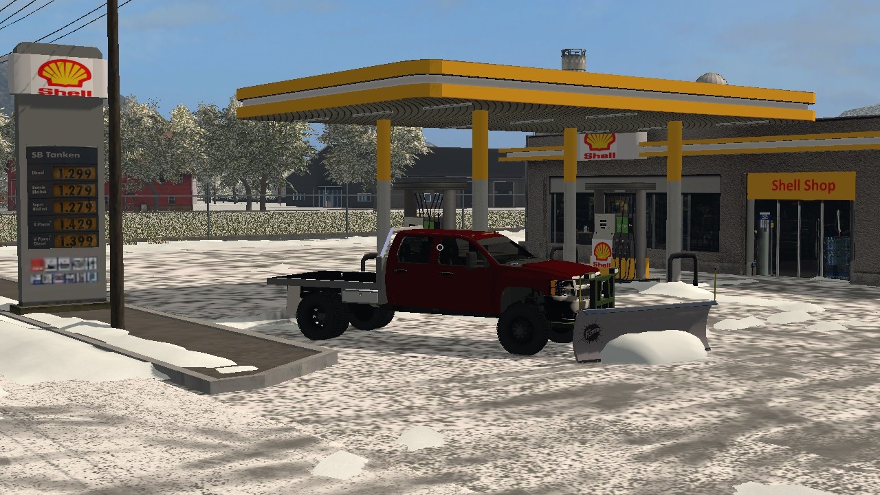 Farming simulator 17- snow plowing the gas station (time lapse) - YouTube