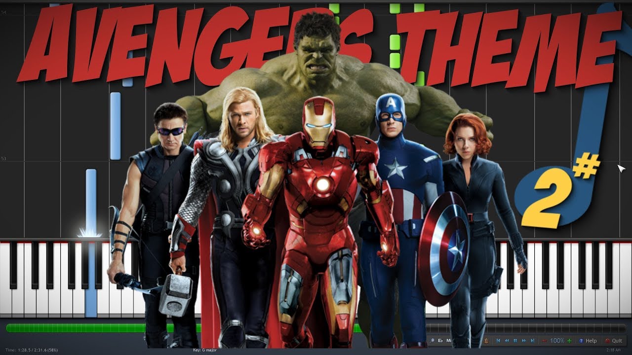 The Avengers Theme – MCU || Synthesia Piano Tutorial (dara-exe) - YouTube