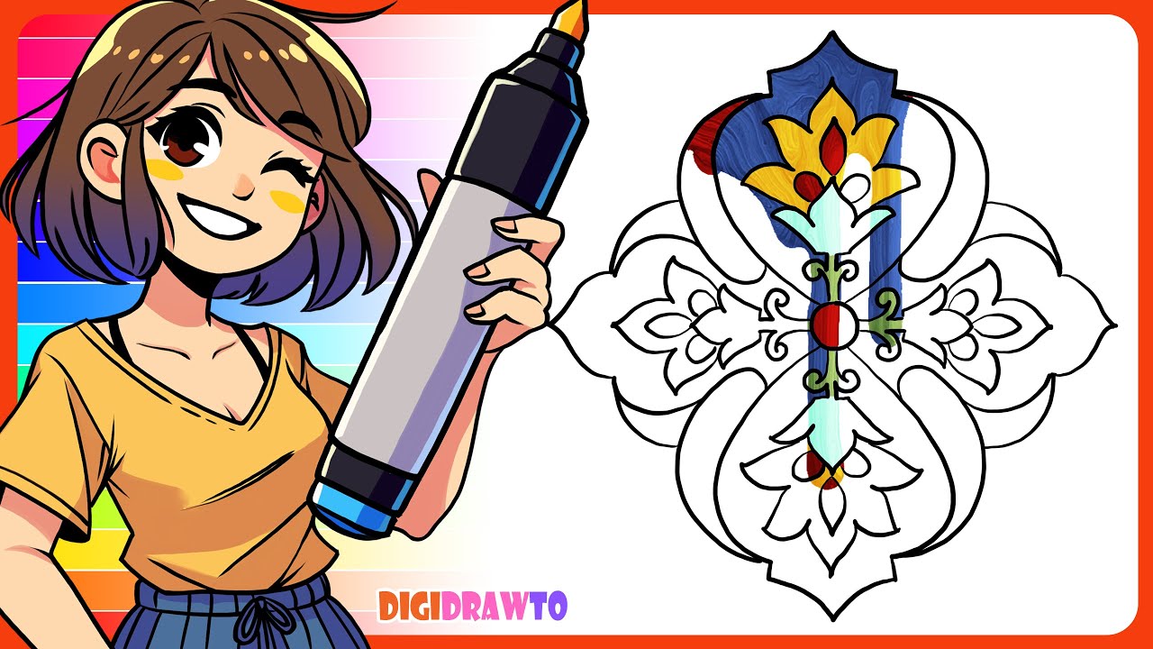 How to Draw Elephant ivory in plain flower - Digital Art for Beginners ...
