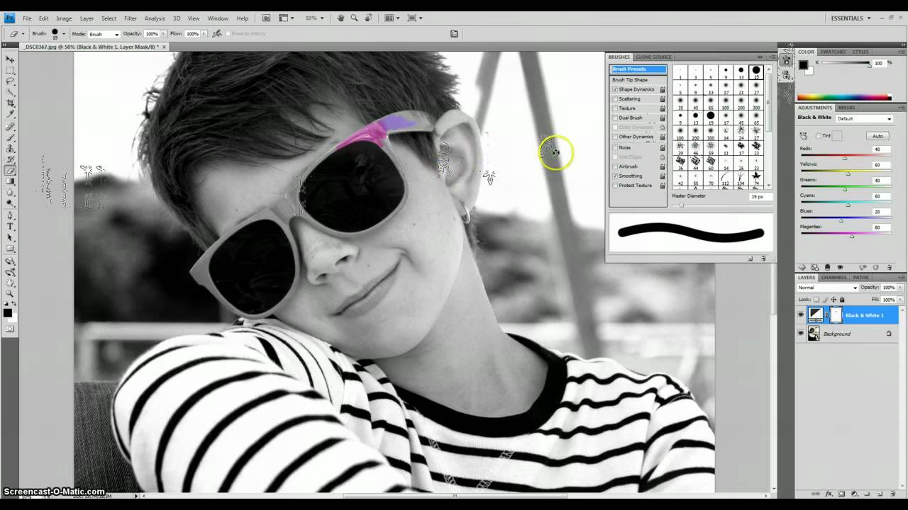 Hvordan bevare en farge i sort - hvitt bilde - YouTube