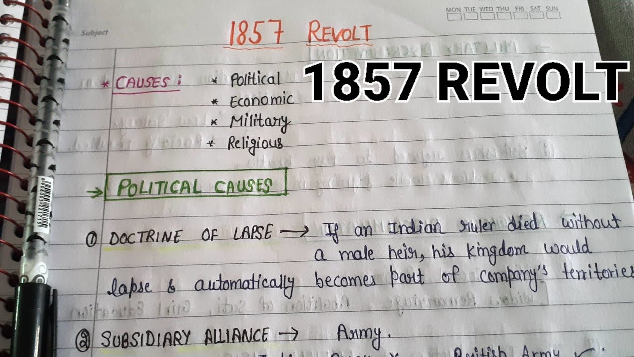 1857 Revolt (PART - 2) Modern history/ Handwritten Notes/ Exam Safar ...