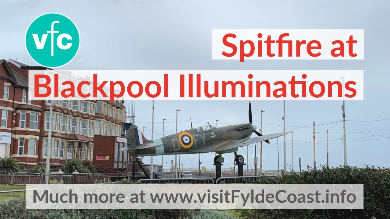 Spitfire Lands at Gynn Roundabout for Blackpool Illuminations - YouTube