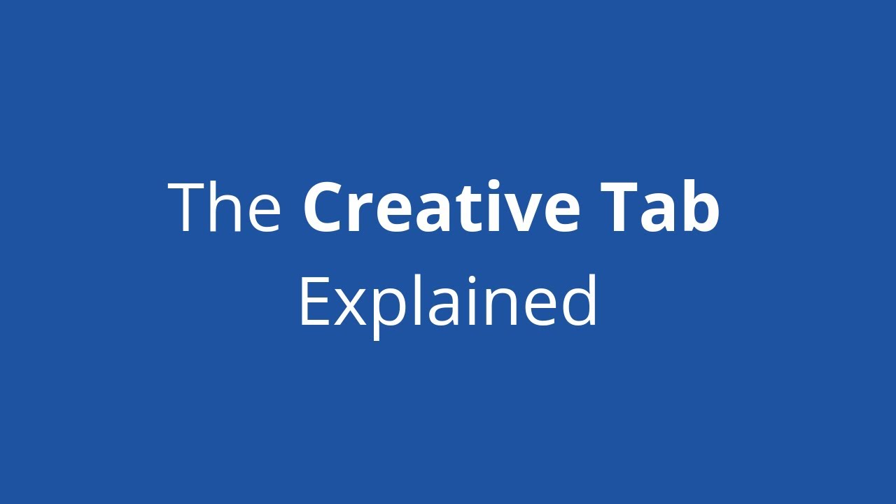 Creative Tab Tutorial - YouTube