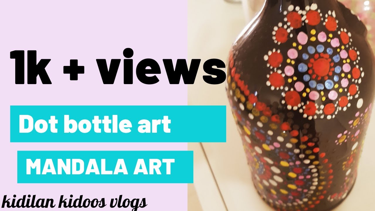 Easy dot art on bottle - YouTube