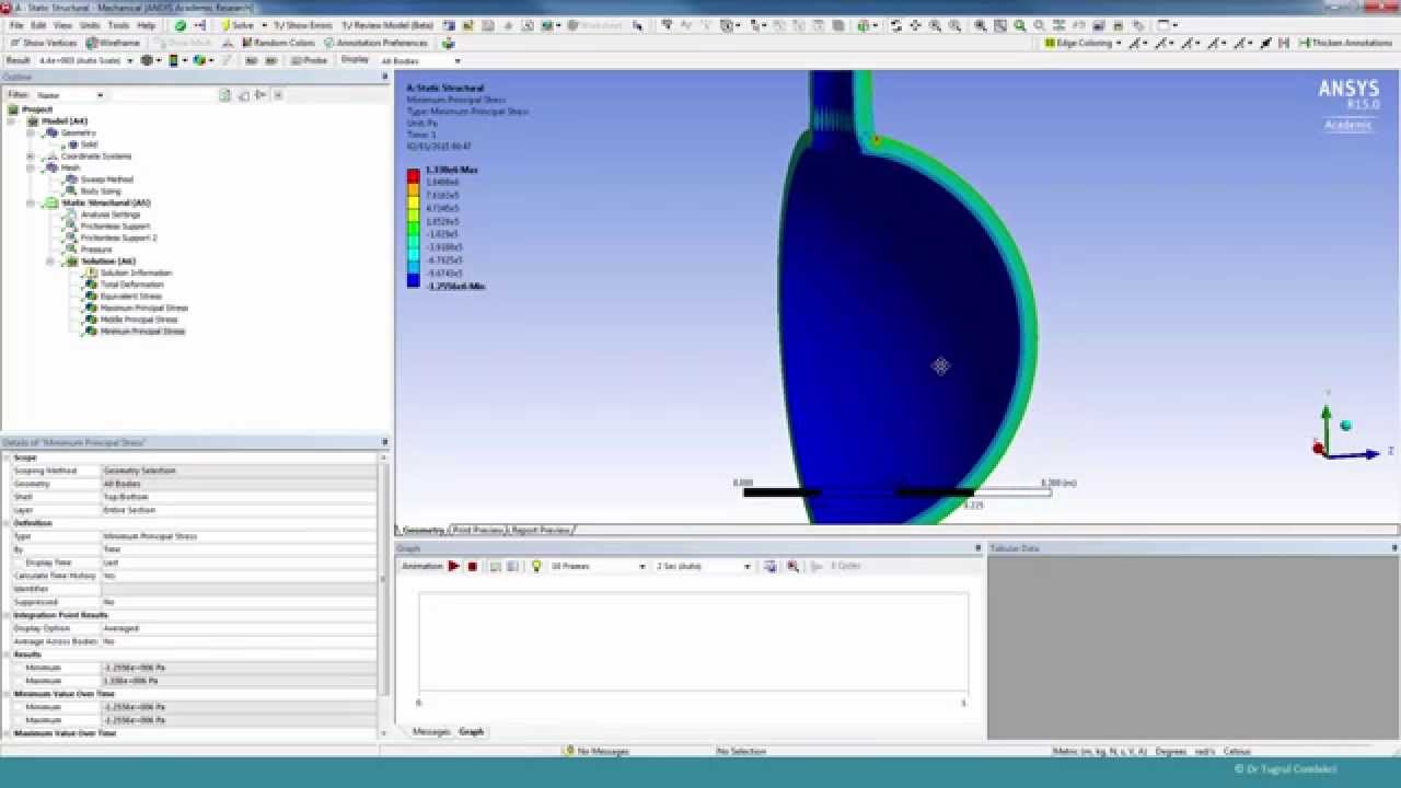 Spherical Pressure Vessel with a Cylindrical Nozzle FEA - Part 2 3D ...