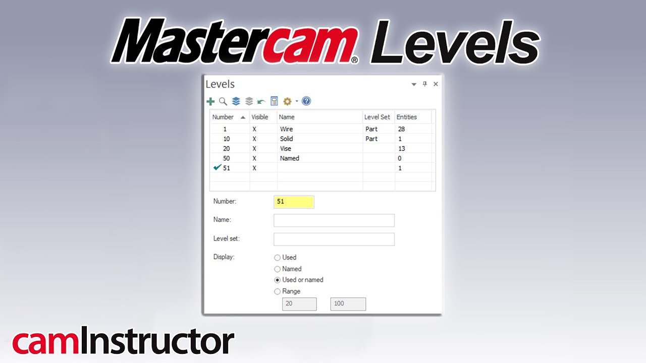 Mastercam Levels and the Levels Manager - YouTube