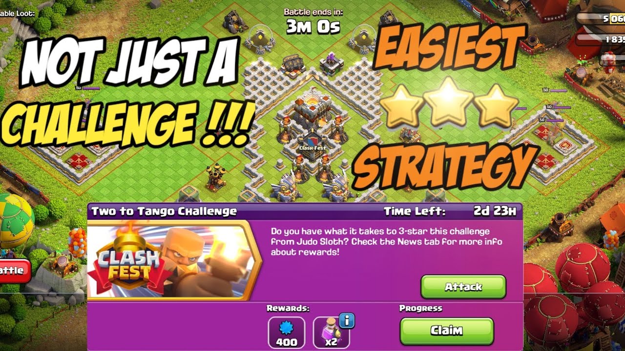 Two to tango challenge coc || coc new challenge || Easy to 3star ...