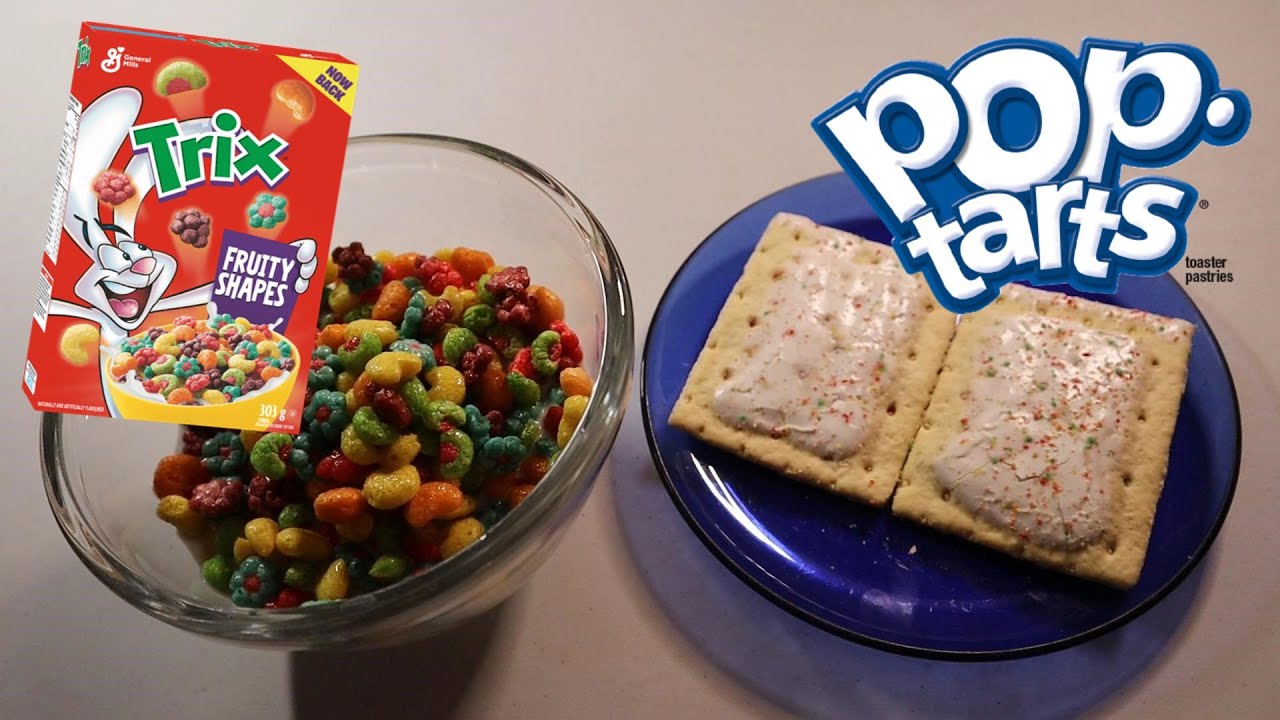 TRIX & POP TARTS FROSTED STRAWBERRY ASMR MUKBANG - YouTube
