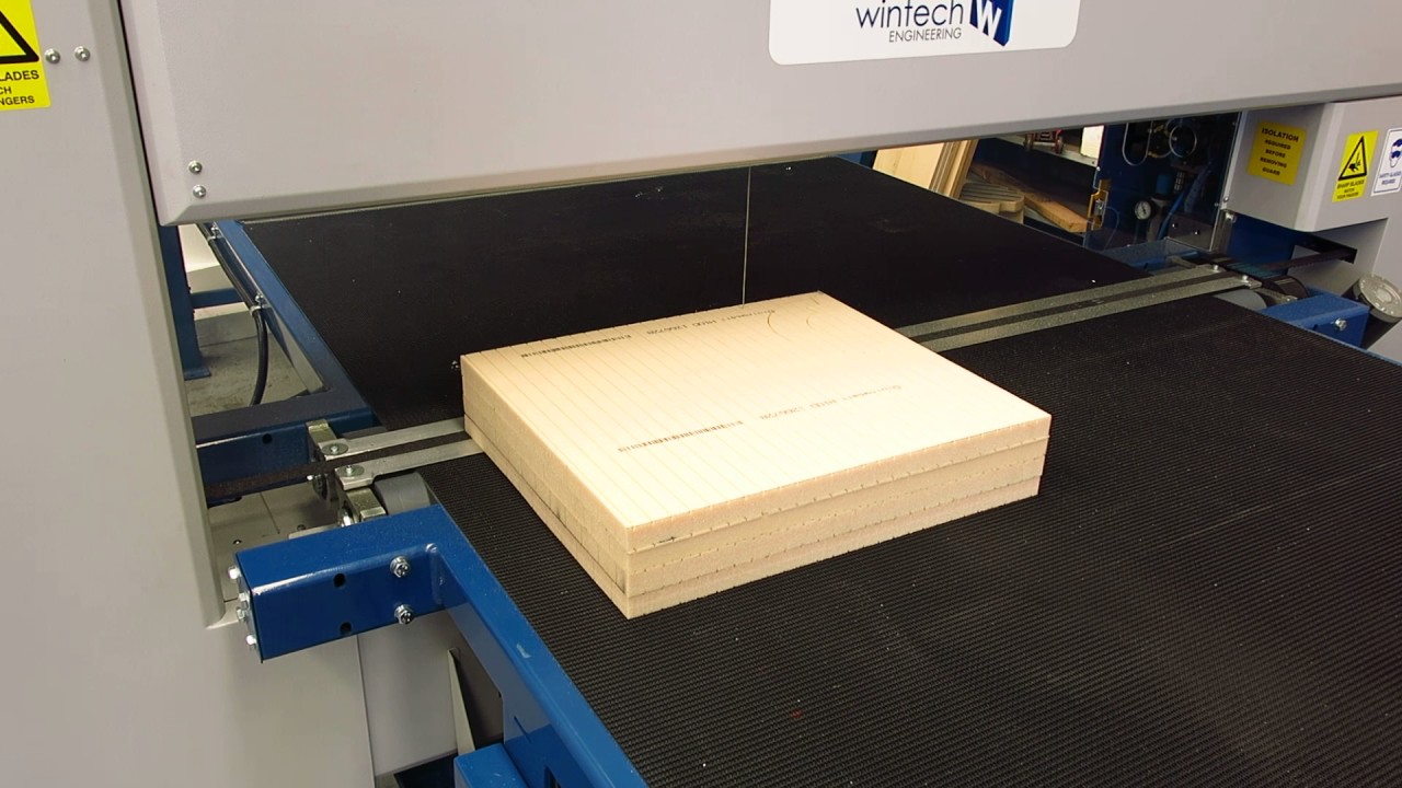 Wintech vertical Fastwire cutting stacks of PE - YouTube