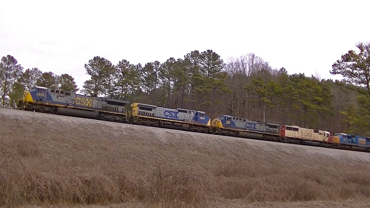 CSX Q675-13 Freight Train w/ CW60AC + SOO SD60! Emerson, GA 2-15-2015 ...