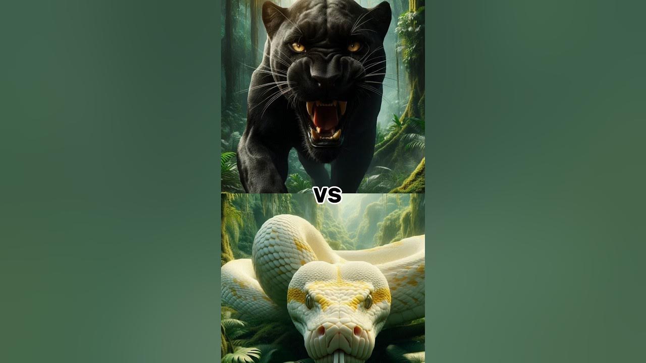 Black Panther VS Animals (Python, Wild Bull, and Goat) #animals #shorts ...