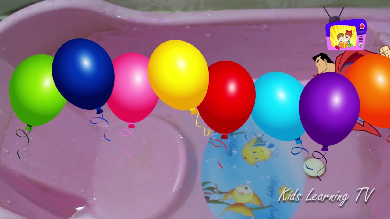 Let's Learn The Colors with Wet Balloons Compilation | Colors song for ...