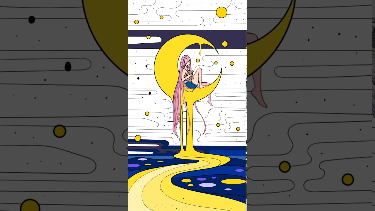 Girl sitting on a moon - YouTube