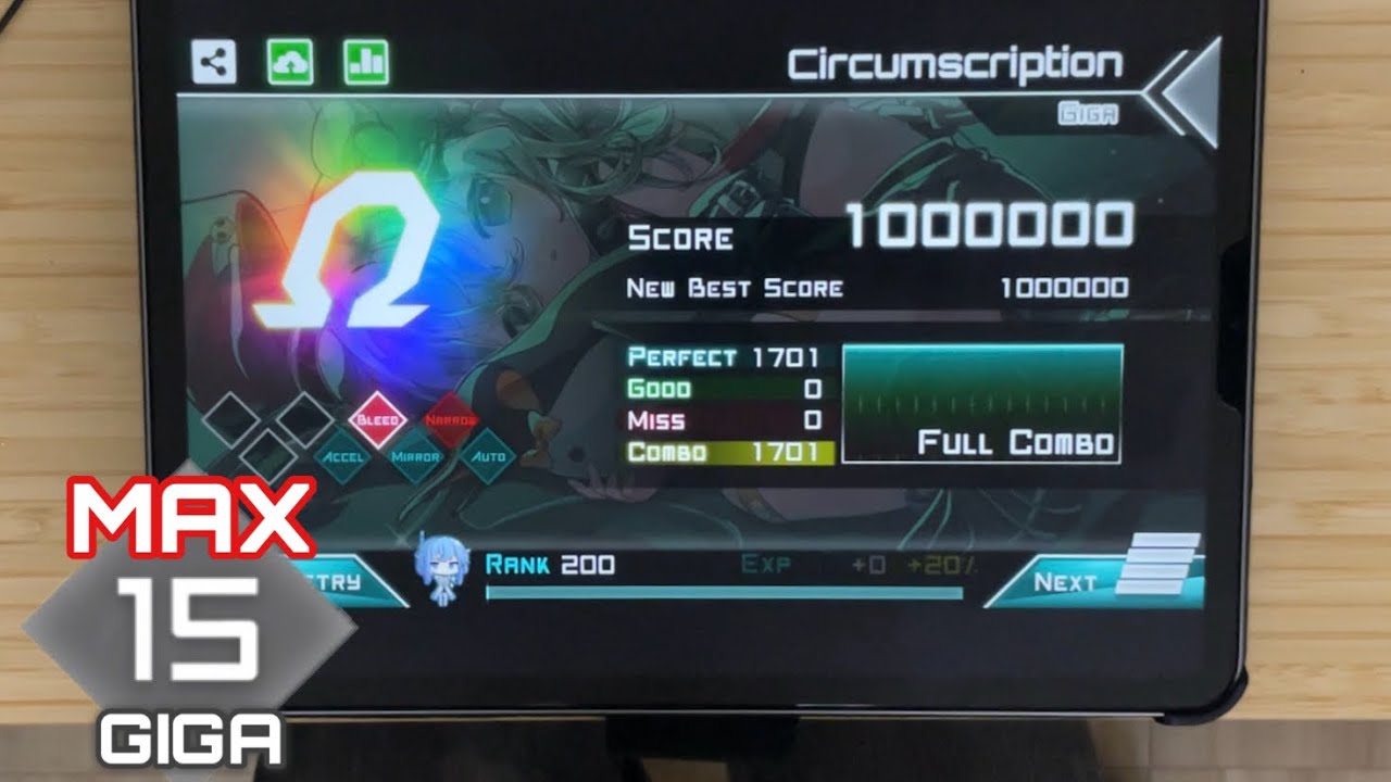 【High BPM & Density】Circumscription(GIGA 15) All PERFECT! OMEGA Rank ...