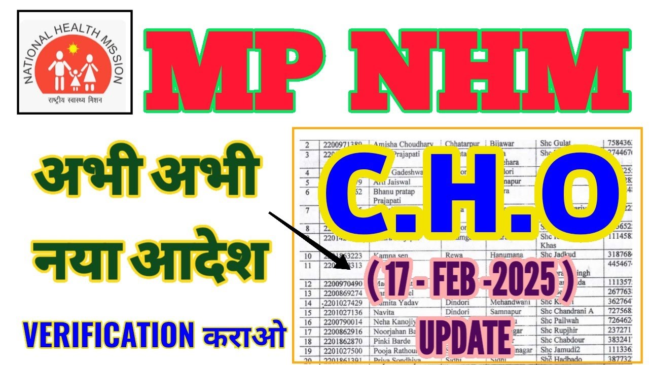 MP NHM CHO - LATEST INFORMATION - NEW LIST - DOCUMENT VERIFICATION - MP ...