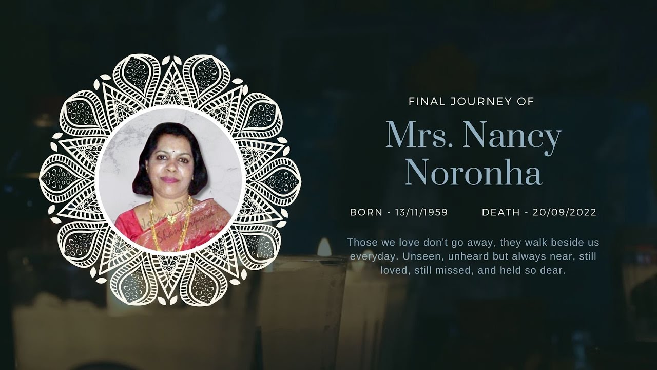Funeral of Mrs. Nancy Noronha (62 Years) | 22.09.2022 | 02:00 PM ...