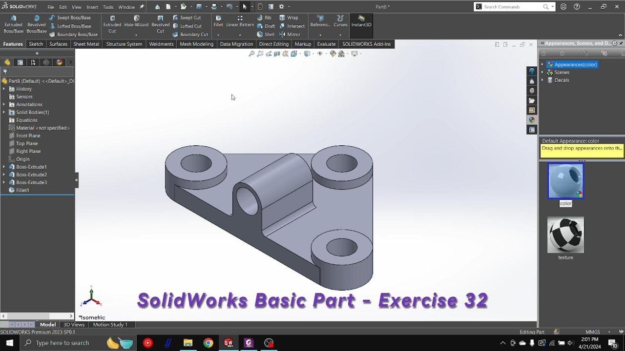 SolidWorks Basic Part - Exercise 32 - YouTube