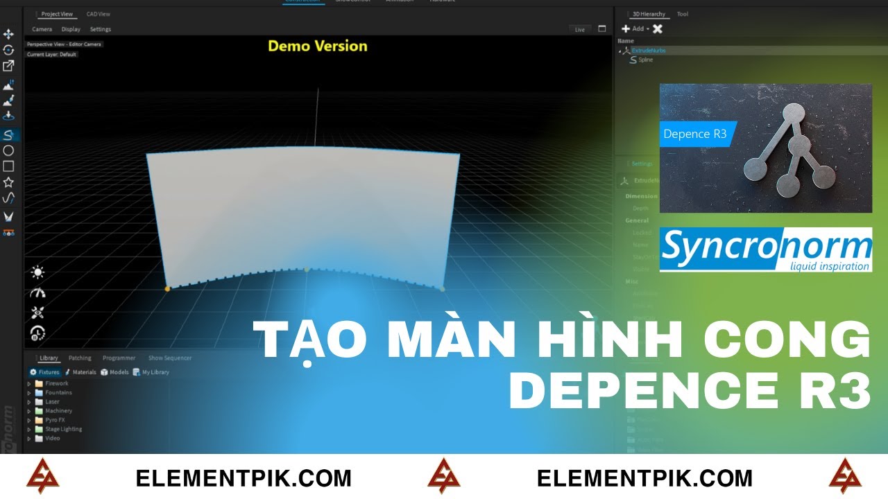Tạo màn hình cong trong phần mềm Depence R3[ElementPik.com] - YouTube