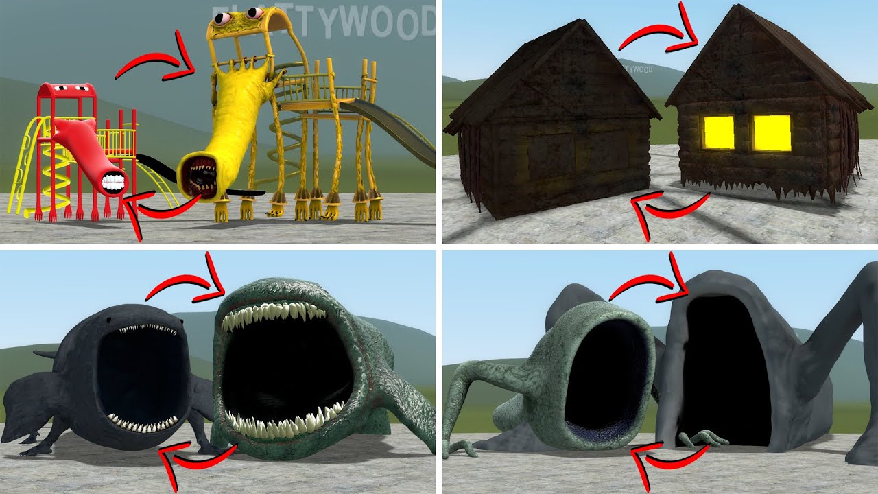 EVERYTHING TURNED INTO MONSTERS: EXTRA SLIDE, HOUSE HEAD, BLOOP VS ...