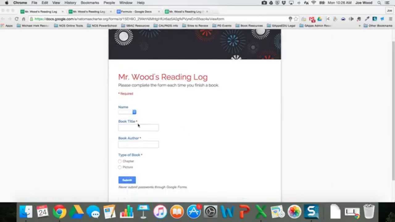 Fancy Reading Logs with Forms & Sheets - Part 1 - YouTube