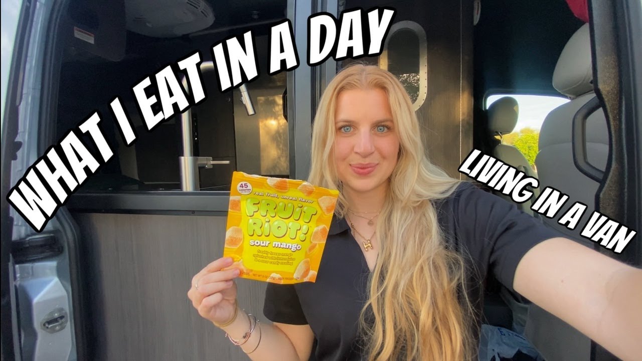 what I eat in a day living in a van - YouTube