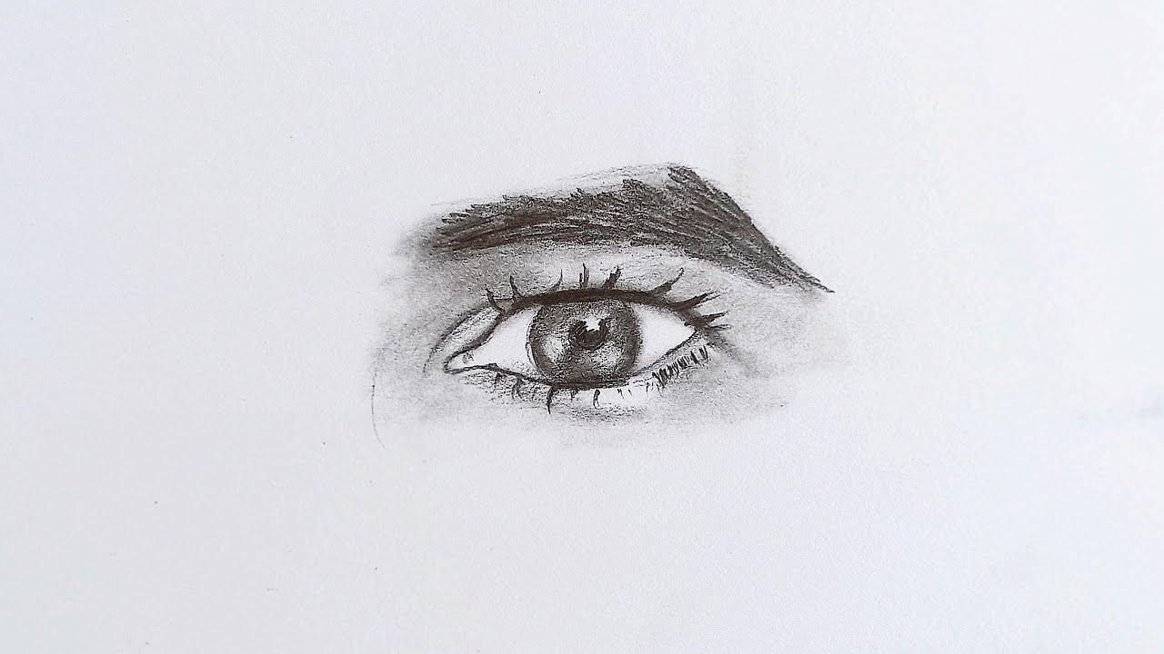 How to draw simple eye drawing step by step for beginners | eye drawing ...